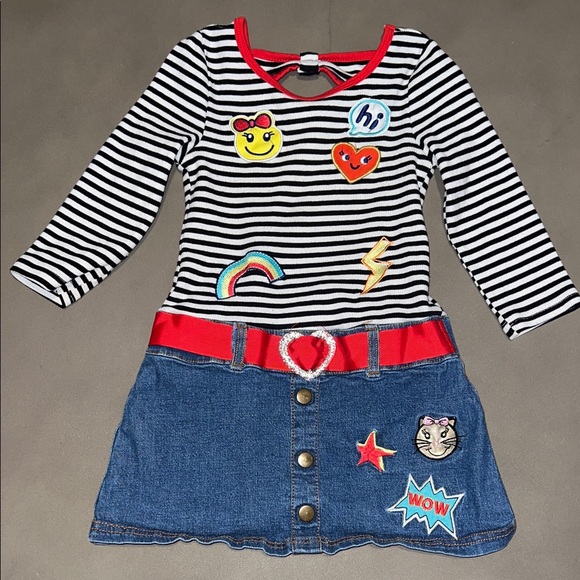Nannette | Dresses | Nannette Kids Black And White Striped Y2k Dress ...